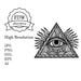 All Seeing Eye SVG, Eye in the Pyramid Line Art, Trippy Linocut Vector ...
