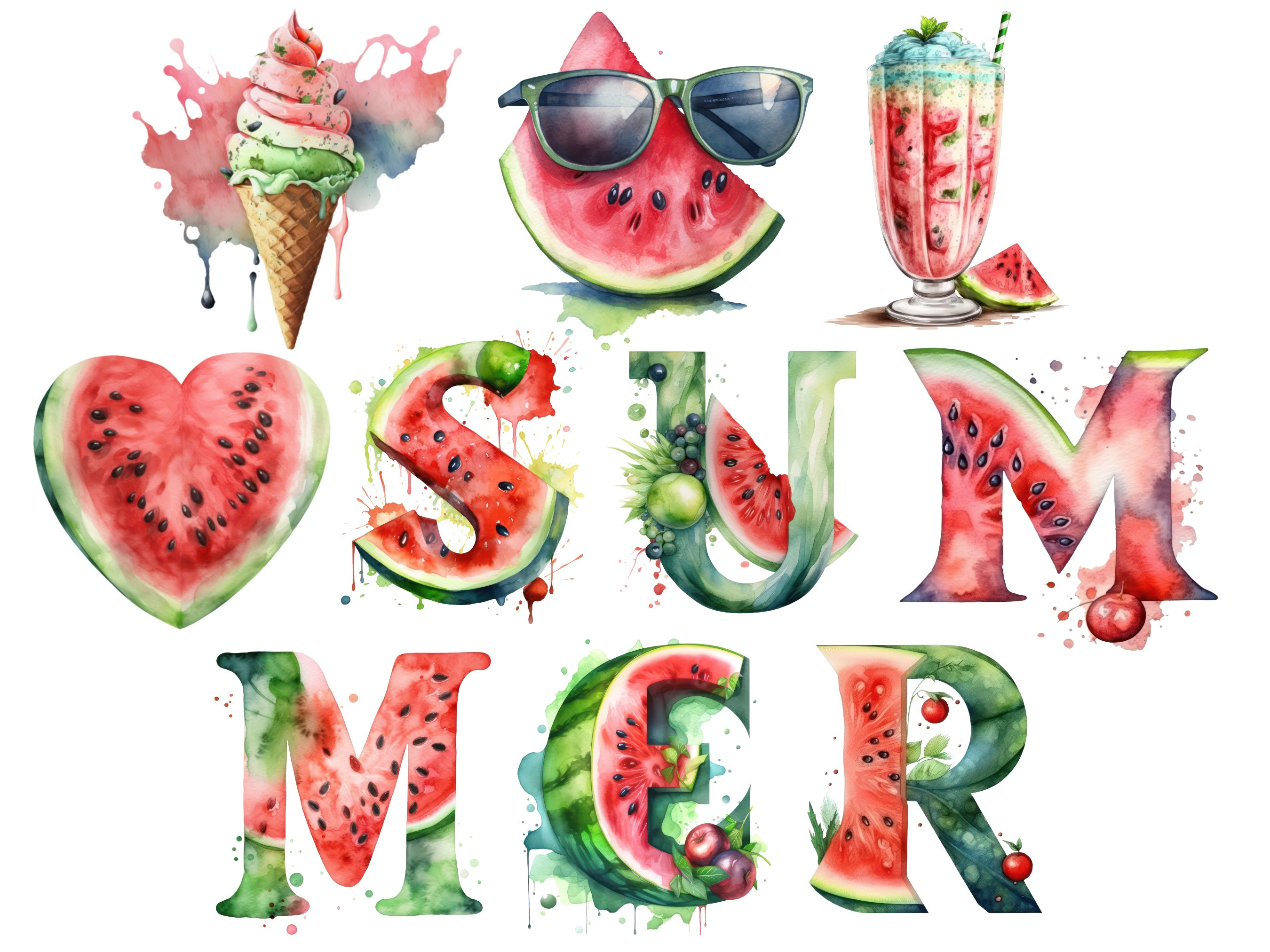 Watermelon Clipart, I Love Summer Png, Watermelon Slice Png, Watermelon ...