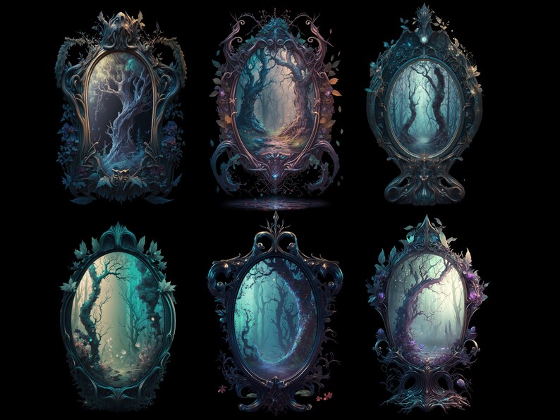 Through the Looking Glass, Magic Mirror Png, Misty Forest Clipart ...
