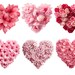 Pink Flower Hearts Clipart, Valentine Heart Png, Valentines Day Png ...