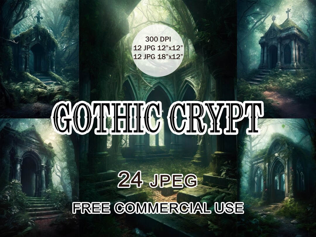 Gothic Crypt Clipart, Abandoned Forest Graveyard Landscape Images, Dark ...