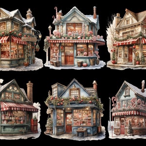Christmas Candy Shop PNG Bundle, Watercolor Christmas Clipart ...