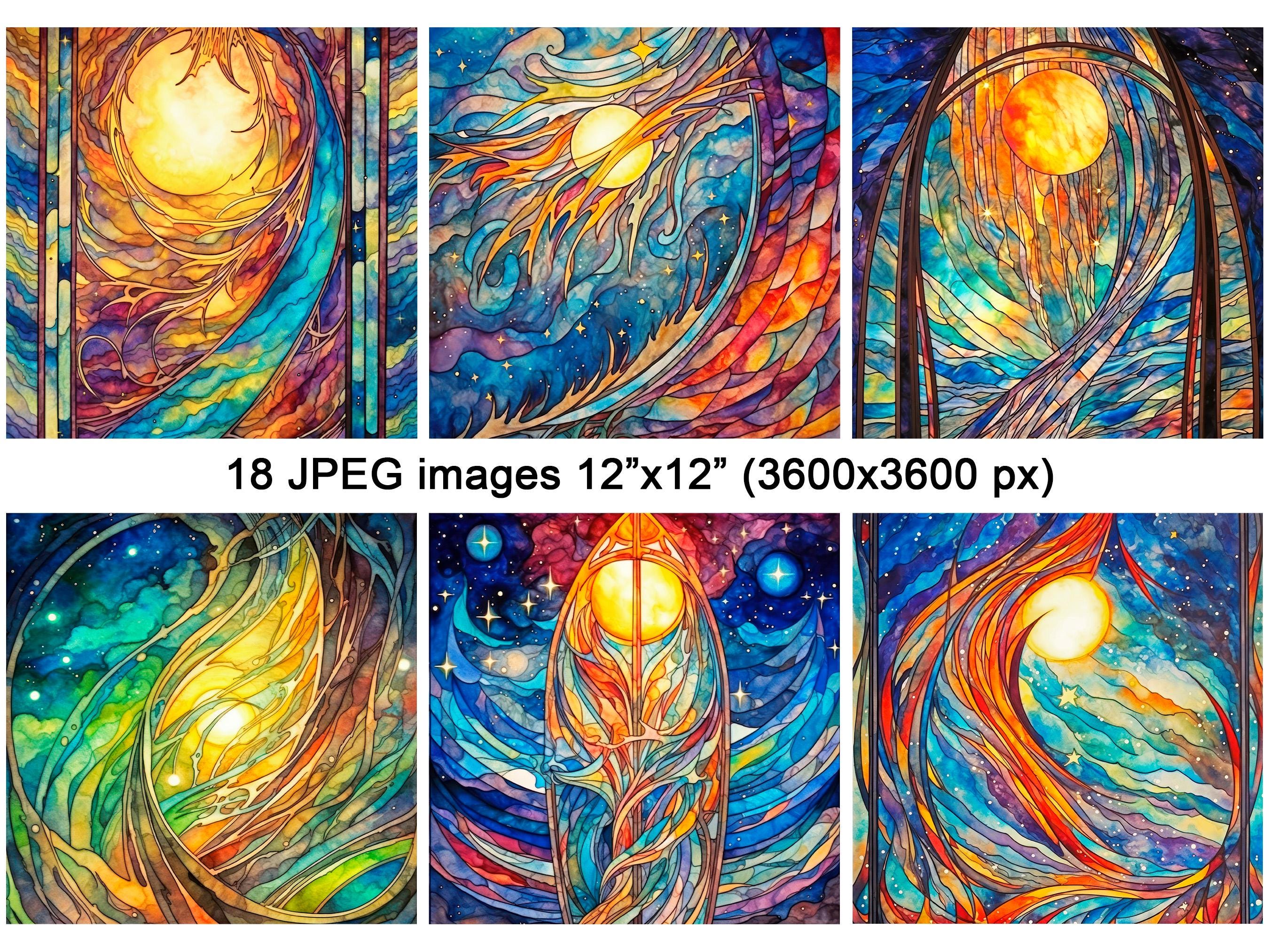 Stained Glass Collapsing Star Clipart | Sci-Fi Fantasy Celestial Art ...