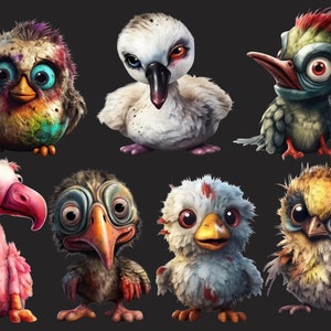 Zombie Bird Toy Clipart, Funny Halloween Plush Zombies Birds Breeds ...