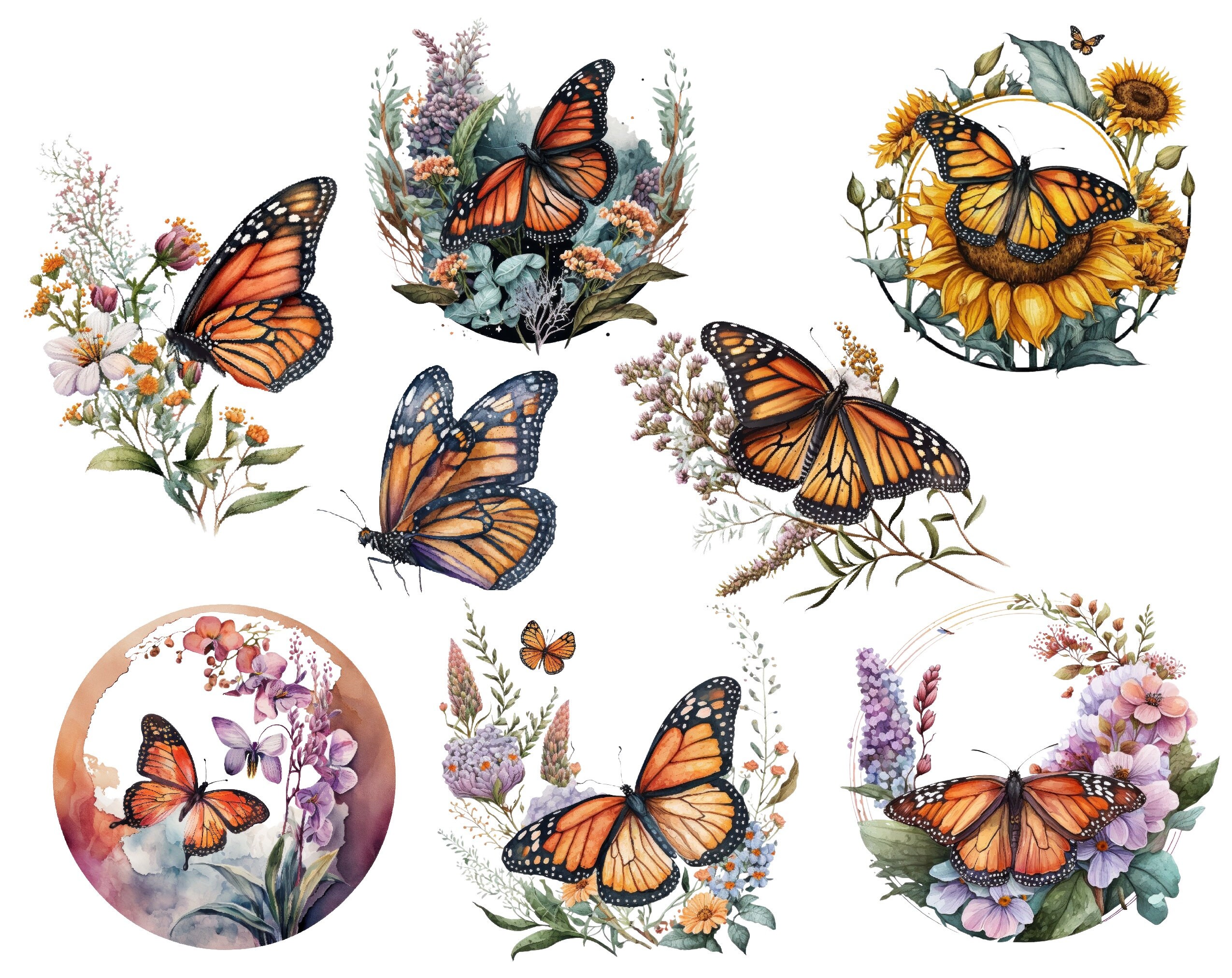 Monarch Butterfly, Watercolor Butterfly Clipart, Butterfly Png ...