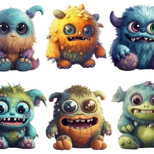 Plush Monster Toy Clipart, Funny Cute Little Monsters Images, Fantasy ...