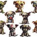 Zombie Dog Toy Clipart, Funny Halloween Plush Zombies Puppy Png Bundle ...