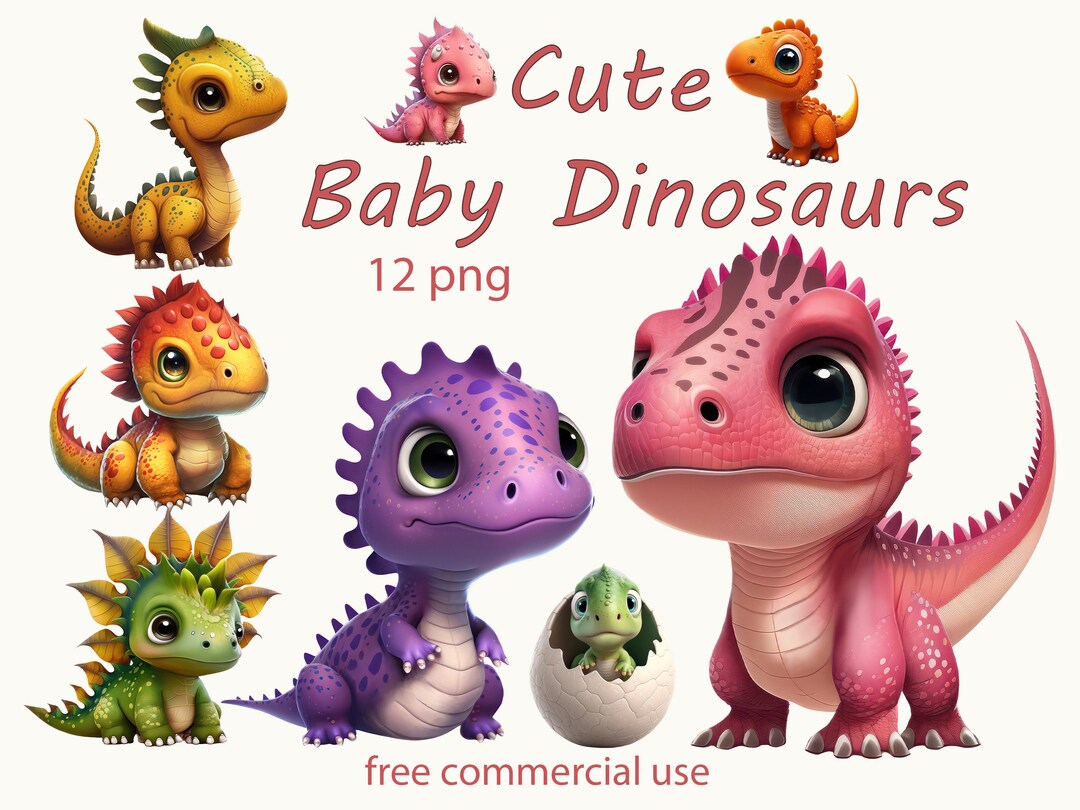 Cute Baby Dinosaur, Cute Dinosaur Png, Dinosaur Clipart, Baby Dino ...