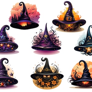 Witch Hat Png Bundle, Halloween Witch Png, Witchcraft Clipart, Witch ...