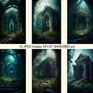 Gothic Crypt Clipart, Abandoned Forest Graveyard Landscape Images, Dark ...