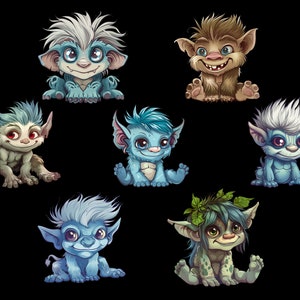 Funny Trolls PNG Bundle, Fantasy Creatures Clipart, Norwegian Troll ...