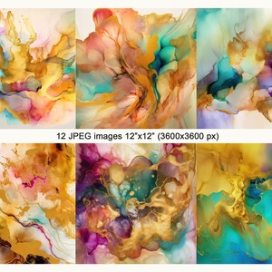 Iridescent Clipart, Rainbow Background, Alcohol Ink Clipart, Digital ...