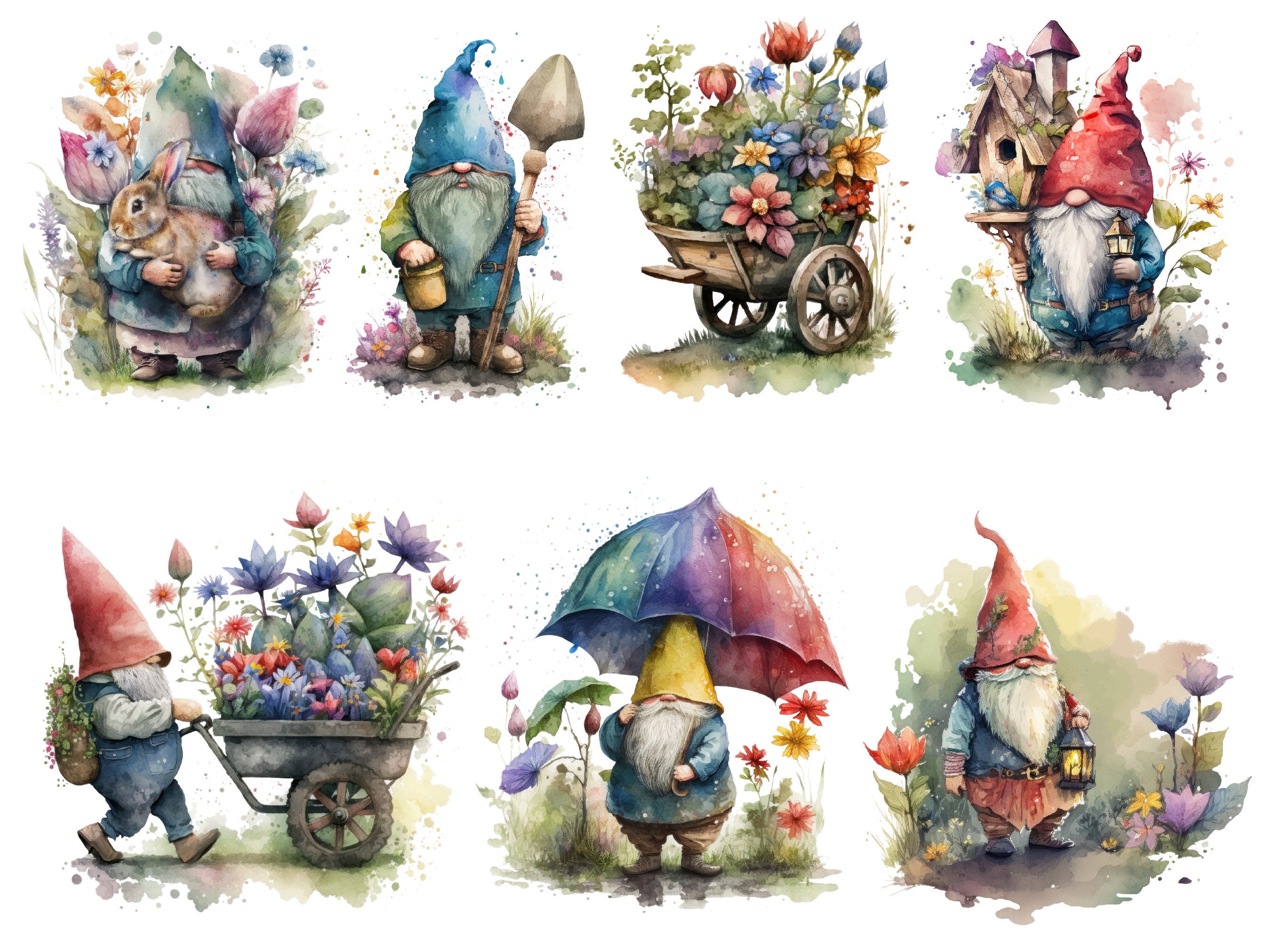 Garden Gnome Clipart Spring Gnome Png Gnome Clipart - Etsy