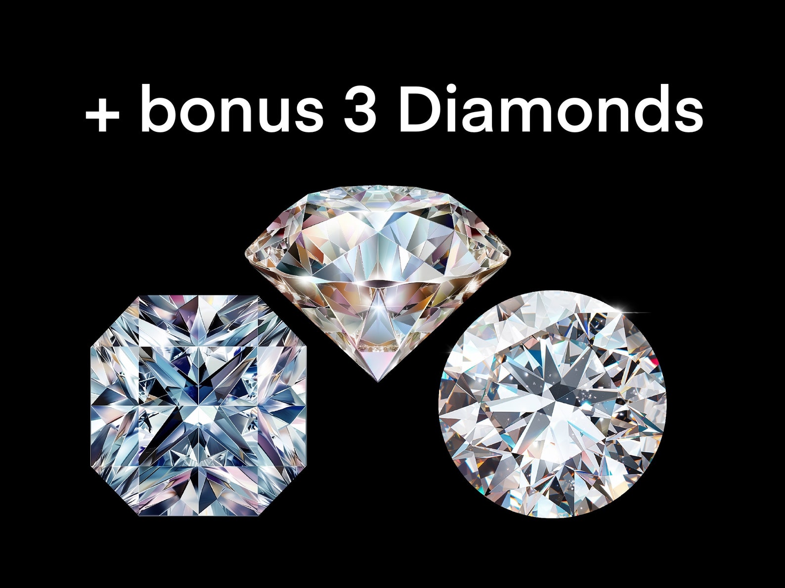 Diamond Numbers PNG Bundle, Crystal Number Figure Clipart, Digital ...