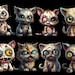 Zombie Cat Toy Clipart, Funny Halloween Plush Zombies Kitten Png Bundle ...