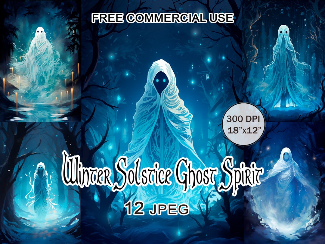 Winter Solstice Ghost Spirit Clipart, Night in the Woods Spiritual ...