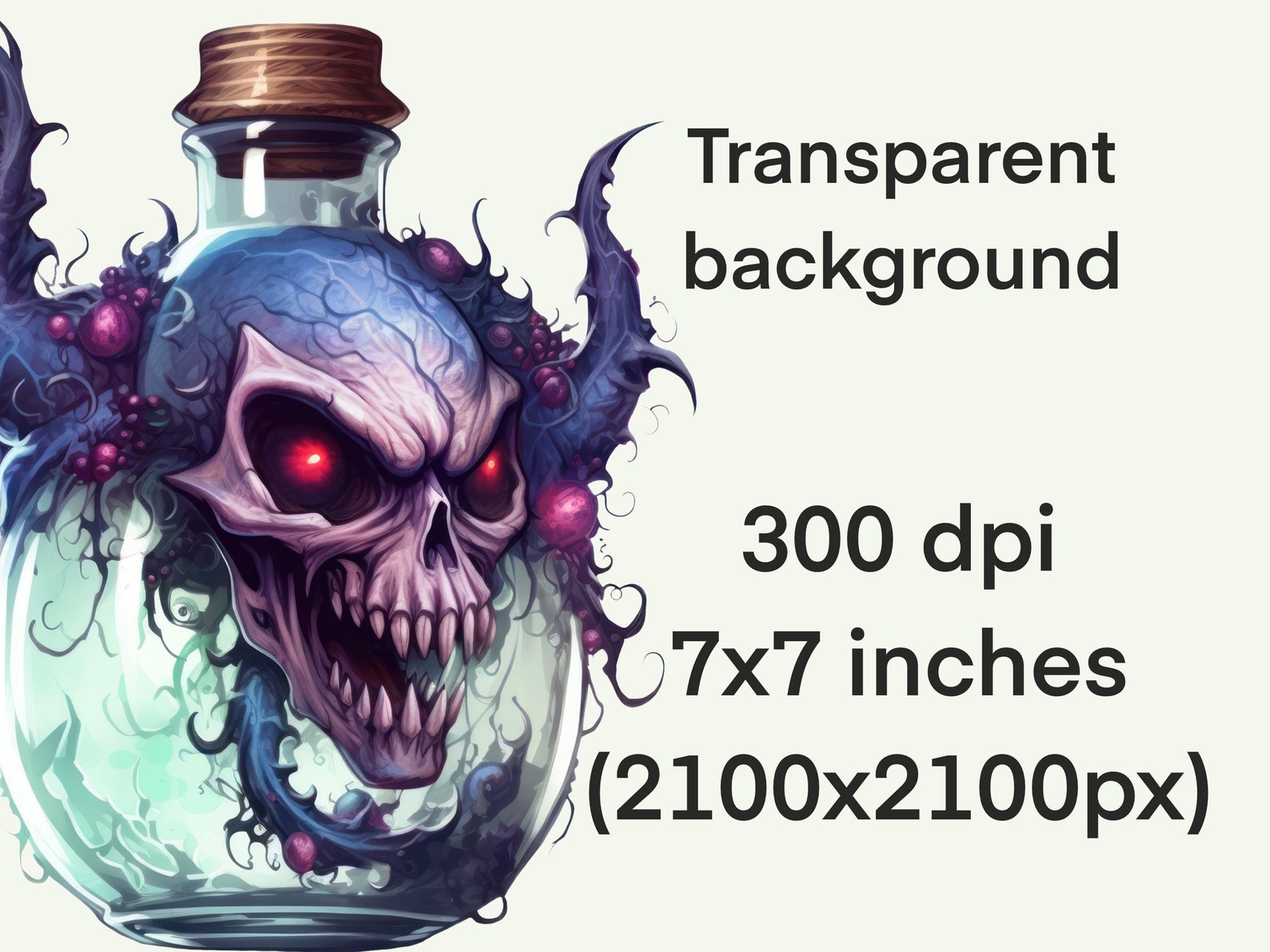 Demon Potion Clipart, Halloween Witch Bottles Digital Art, Witchcraft ...
