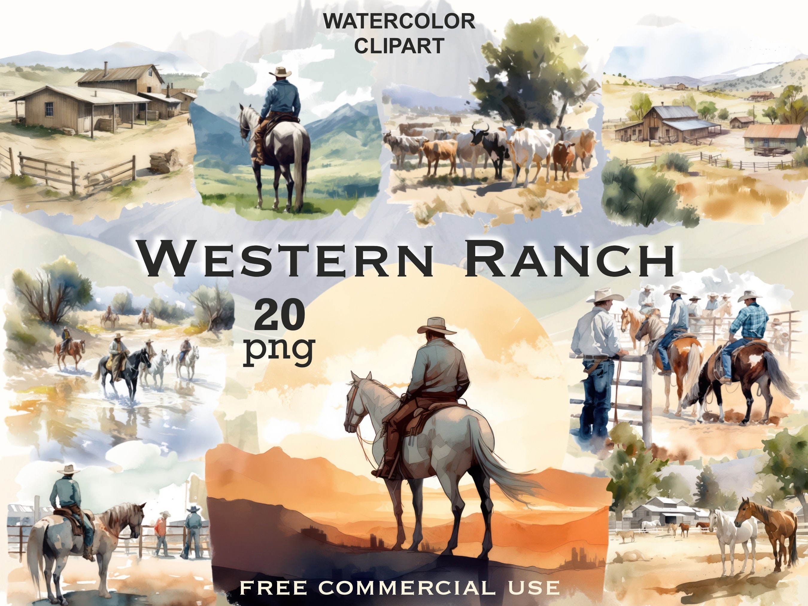 Western Ranch Png Western Graphics Horse Painting Png - Etsy