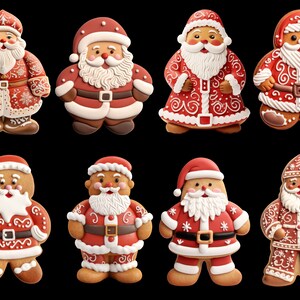 Gingerbread Man Santa Claus Png Bundle, Cristmas Clipart, Santa Png ...