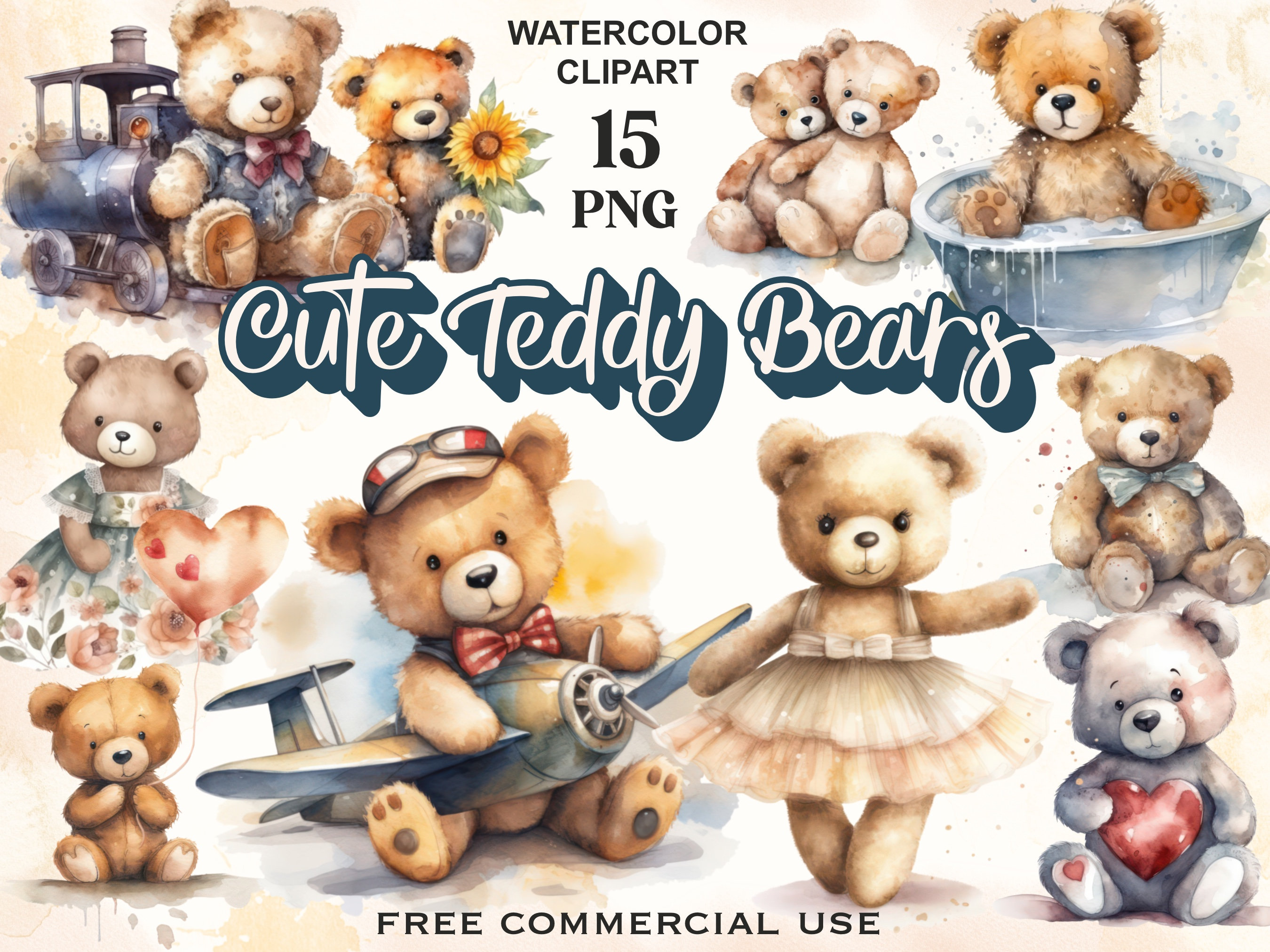 Cute Teddy Bear Clipart Teddy Bear Png Teddy Bear Clip Art - Etsy Australia