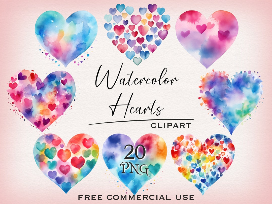 Watercolor Heart Clipart, Valentine Heart Png, Valentines Day Png ...