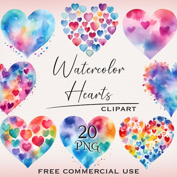 Watercolor Valentine - Etsy