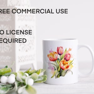 Watercolor Tulip PNG Bundle, Watercolor Flowers Clipart, Digital Floral ...