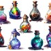 Magic Potion Clipart, Witch & Wizard Fantasy Apothecary Bottles ...