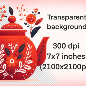 Red Teapot PNG Bundle, Teapot Clipart, Tea Kettle Png, Tea Time ...