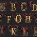 Demonic Gothic Alphabet Clipart, Dark Aesthetic Letters Png Bundlle ...