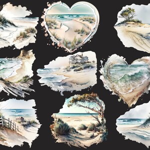 Ocean Beach Clipart, Sand Beach Clipart, Watercolor Beach Png, Sea ...