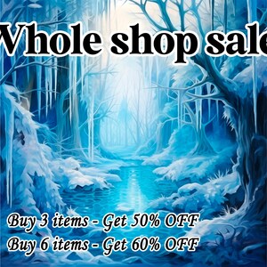 Frozen Forest Bundle, Fairytale Landscape Art, Winter Forest Painting ...