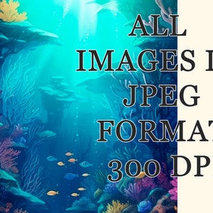 Underwater Clipart, Under the Sea Landscape Jpeg Bundle With Free ...