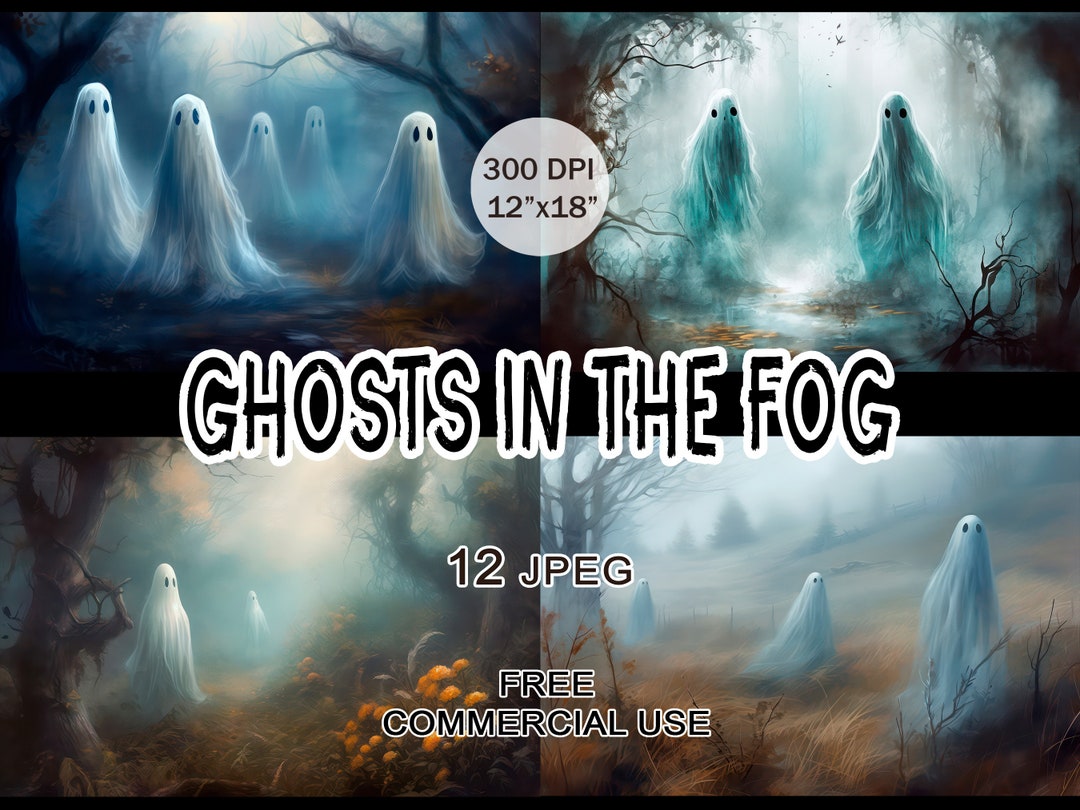 Ghosts in the Fog Clipart, Misty Landscape Images, Scary Enchanted ...