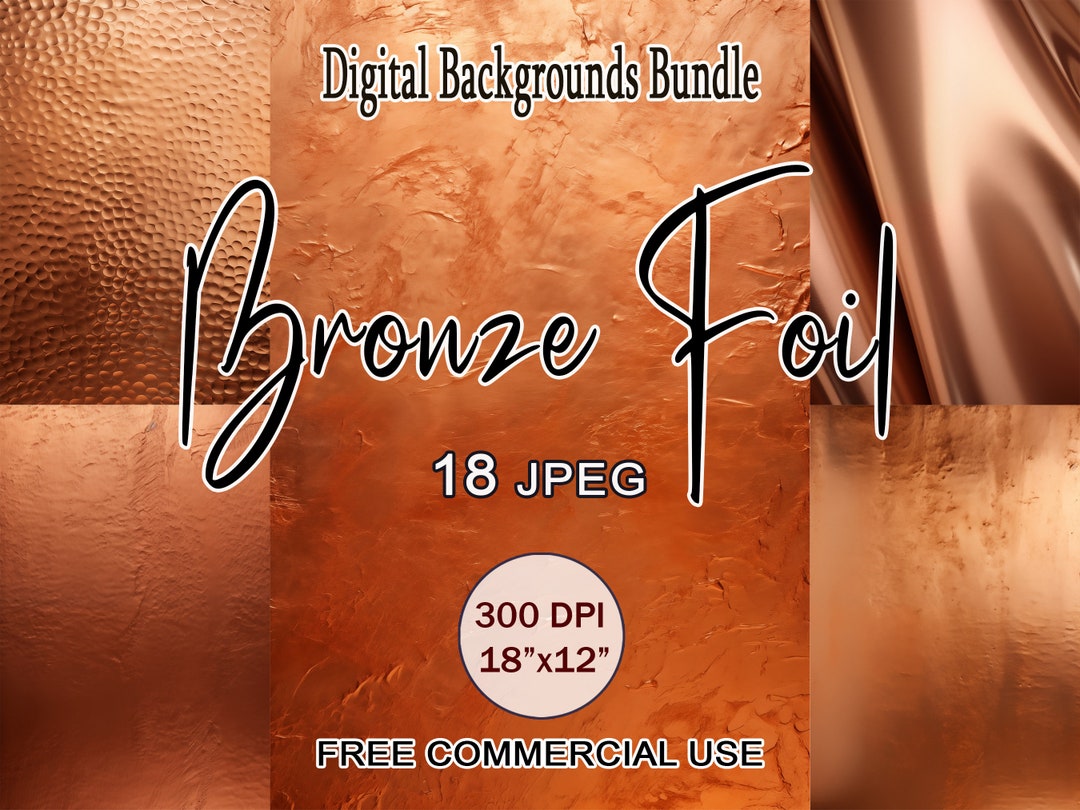 Bronze Foil Digital Background Bundle, Bronze Digital Paper Pack, Background Clipart, Bronze ...