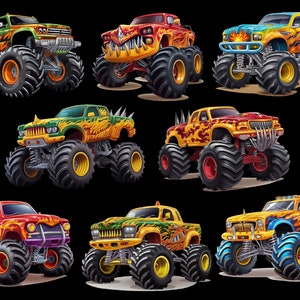 Fire Monster Truck PNG Bundle, Monster Truck Clipart, Big Car Clipart ...