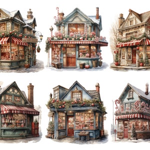 Christmas Candy Shop PNG Bundle, Watercolor Christmas Clipart ...