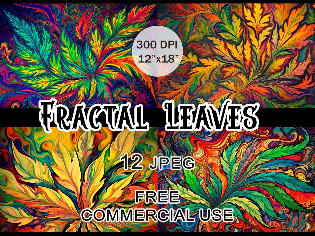 Marijuana Leaf Psychedelic Art, Cannabis Trippy Art, Fractal Weed Leaf ...