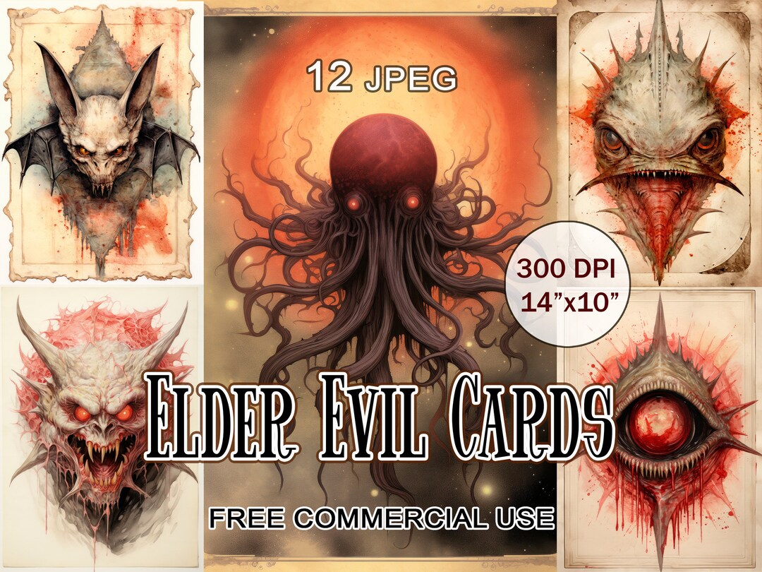 Elder Evil Crads, Vintage Paper Horror Ephemera, Yog Sothoth & Antique ...