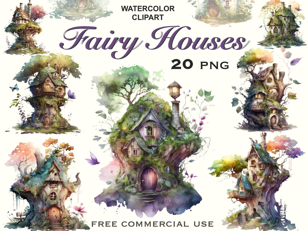 Fairy Houses Clipart, Tree House Png, Fairy Cute Clipart, Fantasy ...