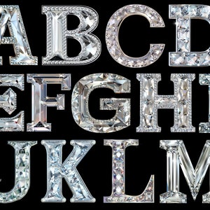 Diamond Alphabet PNG Bundle, Diamond Letters Png, Digital Alphabet ...
