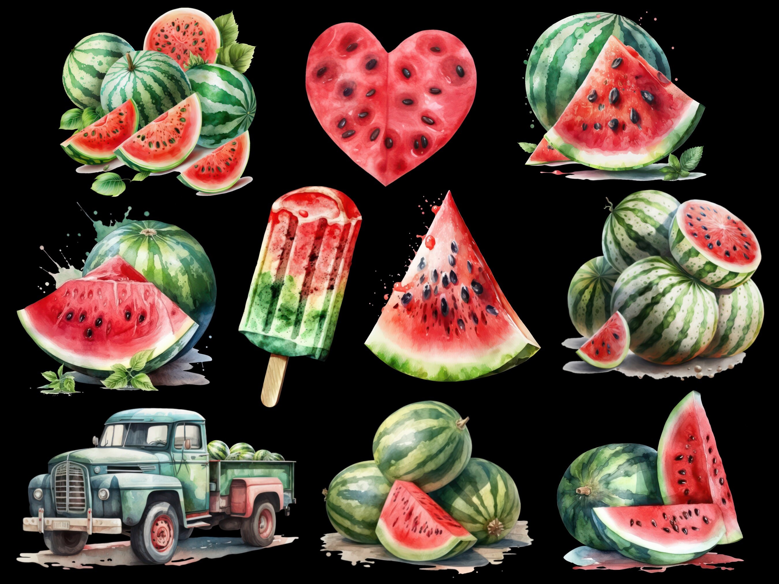 Watermelon Clipart, I Love Summer Png, Watermelon Slice Png, Watermelon ...