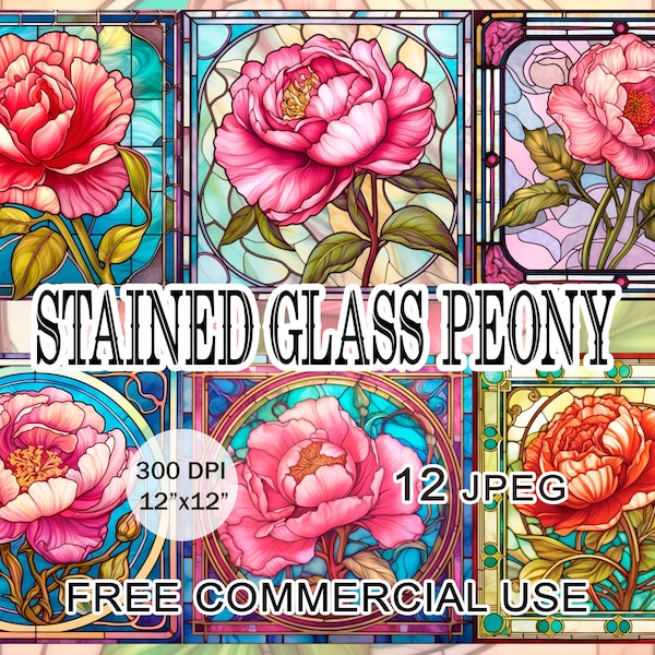 Peony Stained Glass - Etsy