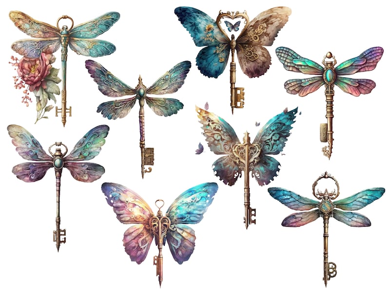 Fairy Wings Clipart, Flying Key Clipart, Butterfly Wings Png, Dragonfly ...