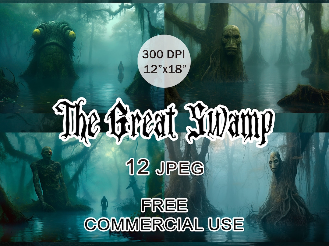 Scary Swamp Clipart, Marsh Monster Clipart, Dark Forest Art, Dark ...