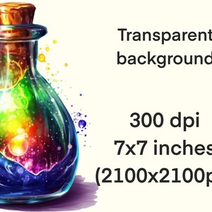 Magic Potion Clipart, Witch & Wizard Fantasy Apothecary Bottles ...