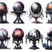 Dark Magic Ball Clipart, Witch Spiritual Crystal Orb Images Bundle for ...