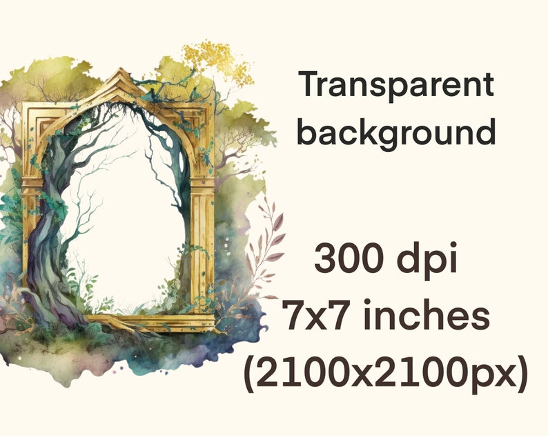 Misty Forest Clipart Frame Clipart Magic Wood Enchanted - Etsy UK