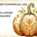 White and Gold Pumpkin Png, Watercolor Fall Clipart Bundle, Autumn ...