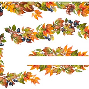 Watercolor Fall Frame Png, Fall Leaves Clipart, Floral Border Png ...